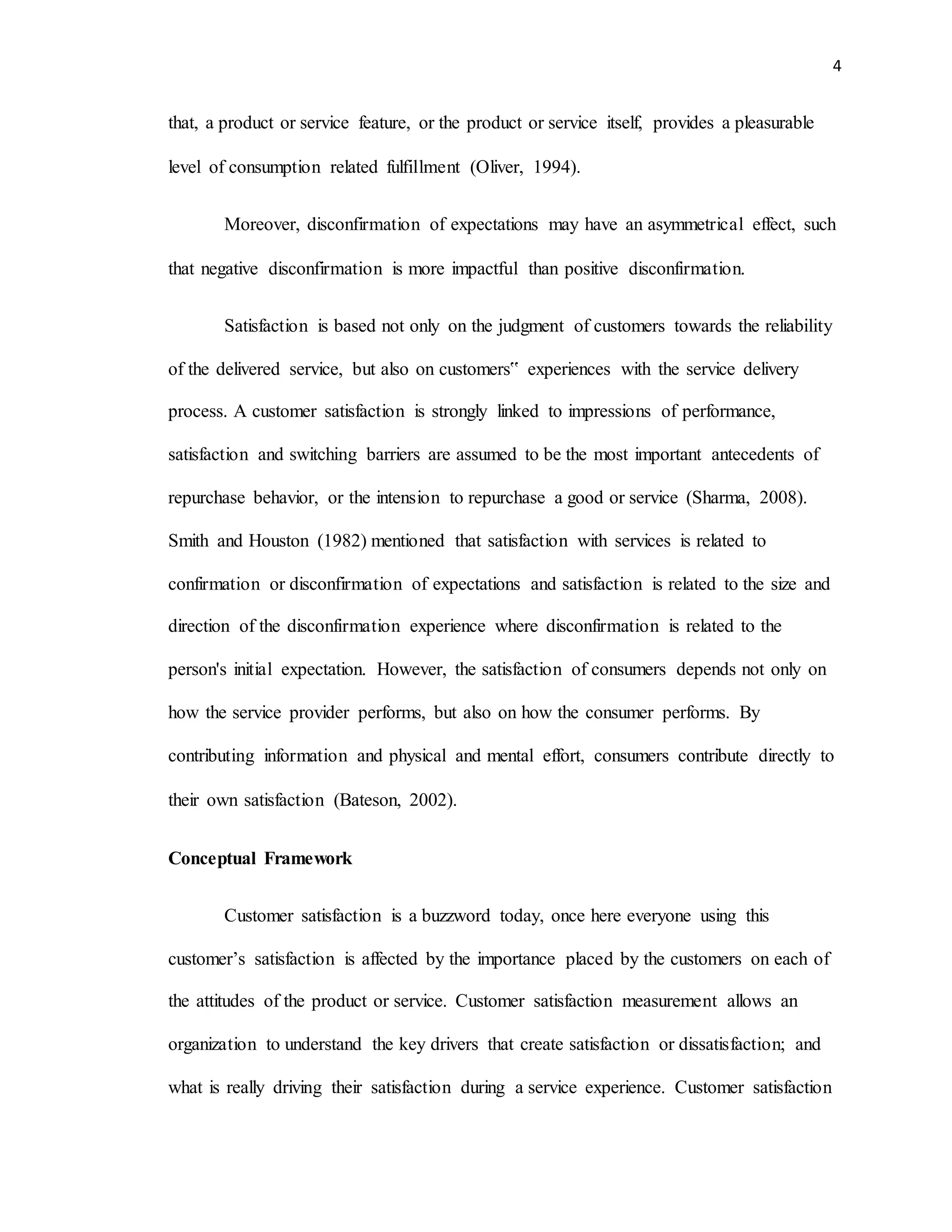 Chapter 1 thesis Customer Satisfaction | DOCX