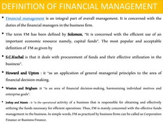 Introduction to Financial Management | PPTX