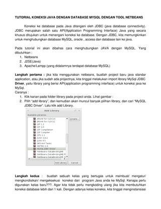 Chapter ix.koneksi java dengan mysql | PDF