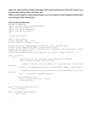 Chapter ix.koneksi java dengan mysql | PDF