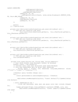 Chapter ix.koneksi java dengan mysql | PDF