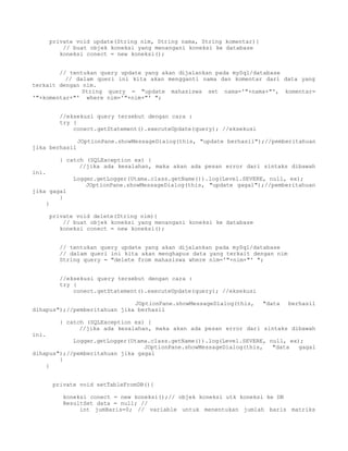Chapter ix.koneksi java dengan mysql | PDF