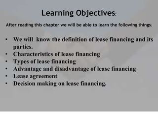 Chapter lease financing | PPTX