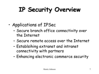 IP Security in Network Security NS6 | PPT