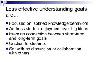 Teaching for Understanding: Understanding Goals | PPT