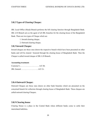 Internship report on General Banking activities of Janat Bank limited | PDF