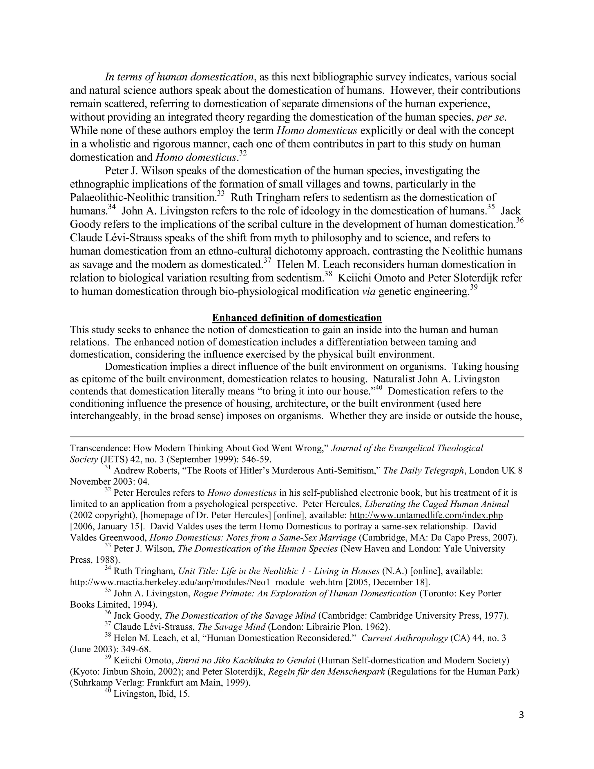 HOMO DOMESTICUS: Theory | DOCX