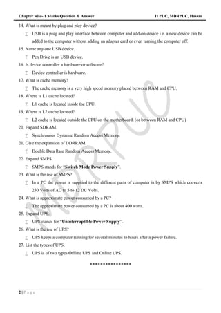 chapter-wise- 1 mark Q.pdf | Programming Languages | Computing