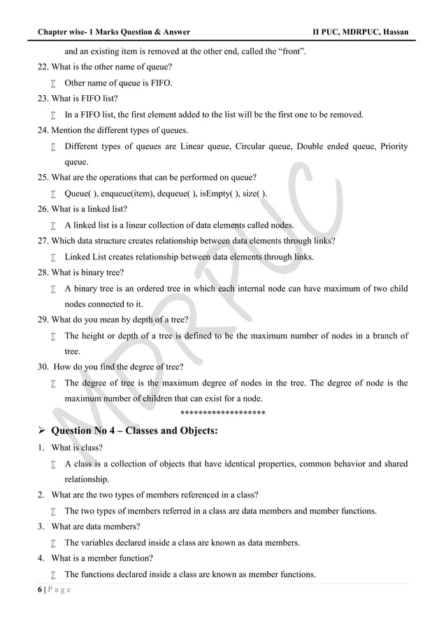 chapter-wise- 1 mark Q.pdf | Programming Languages | Computing