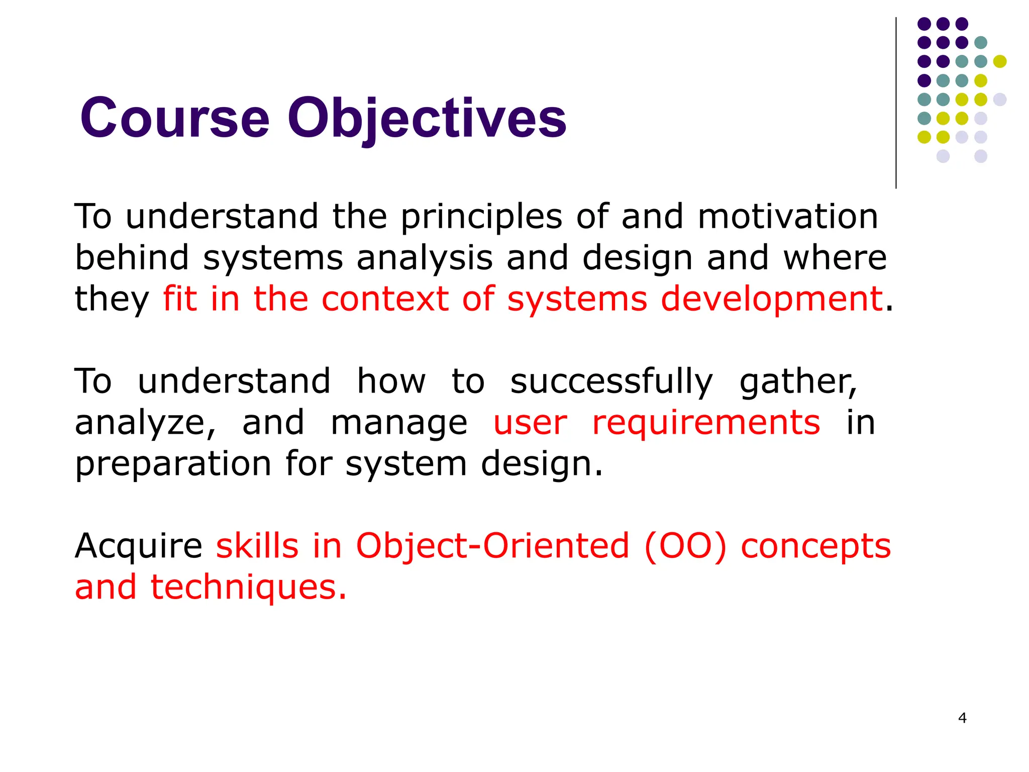 Course Outline System Analysis and Design | PPTX