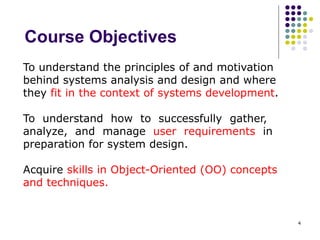 Course Outline System Analysis and Design | PPTX