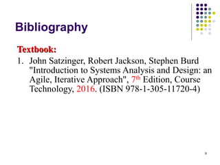 Course Outline System Analysis and Design | PPTX