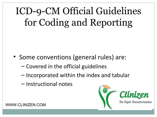 ICD-9-CM Format and Conventions | PPT
