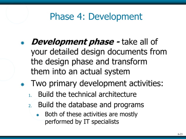 Chapter006Systems Development: Phases, Tools, and Techniques | PPT