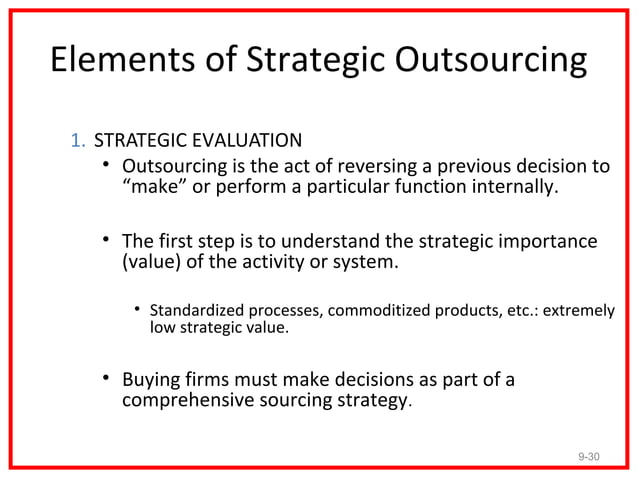 STRATEGIC OUTSOURCING | PPT