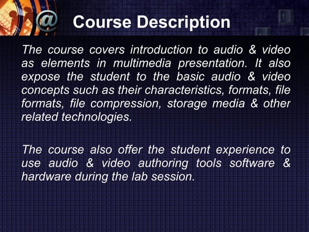 Chapter 00 course overview btmv4023 dtmv4023 | PPT