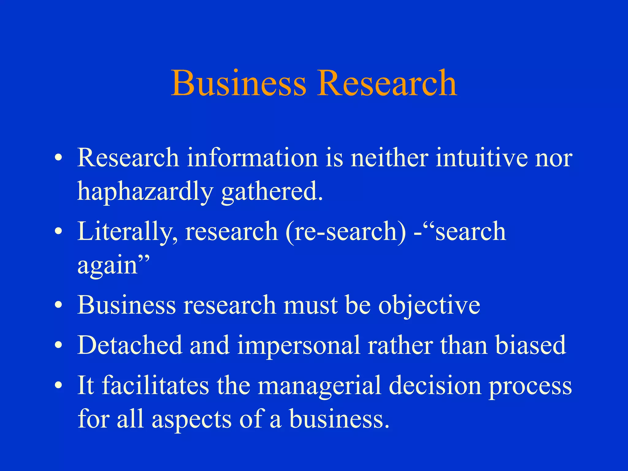 Chapter 1: The Role of Business Research | PPT