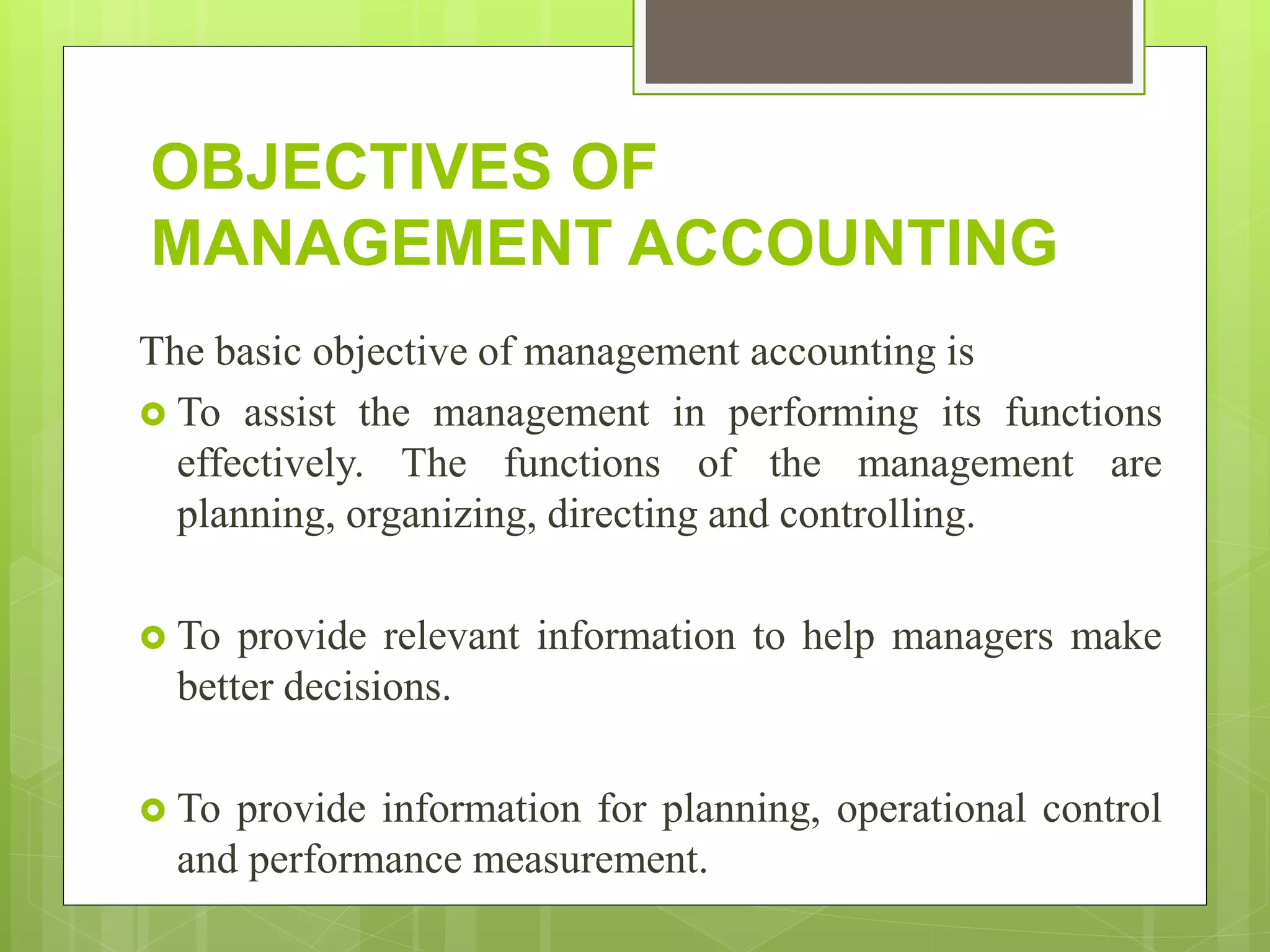 Introduction to Management Accounting | PPTX | Business Accounting ...
