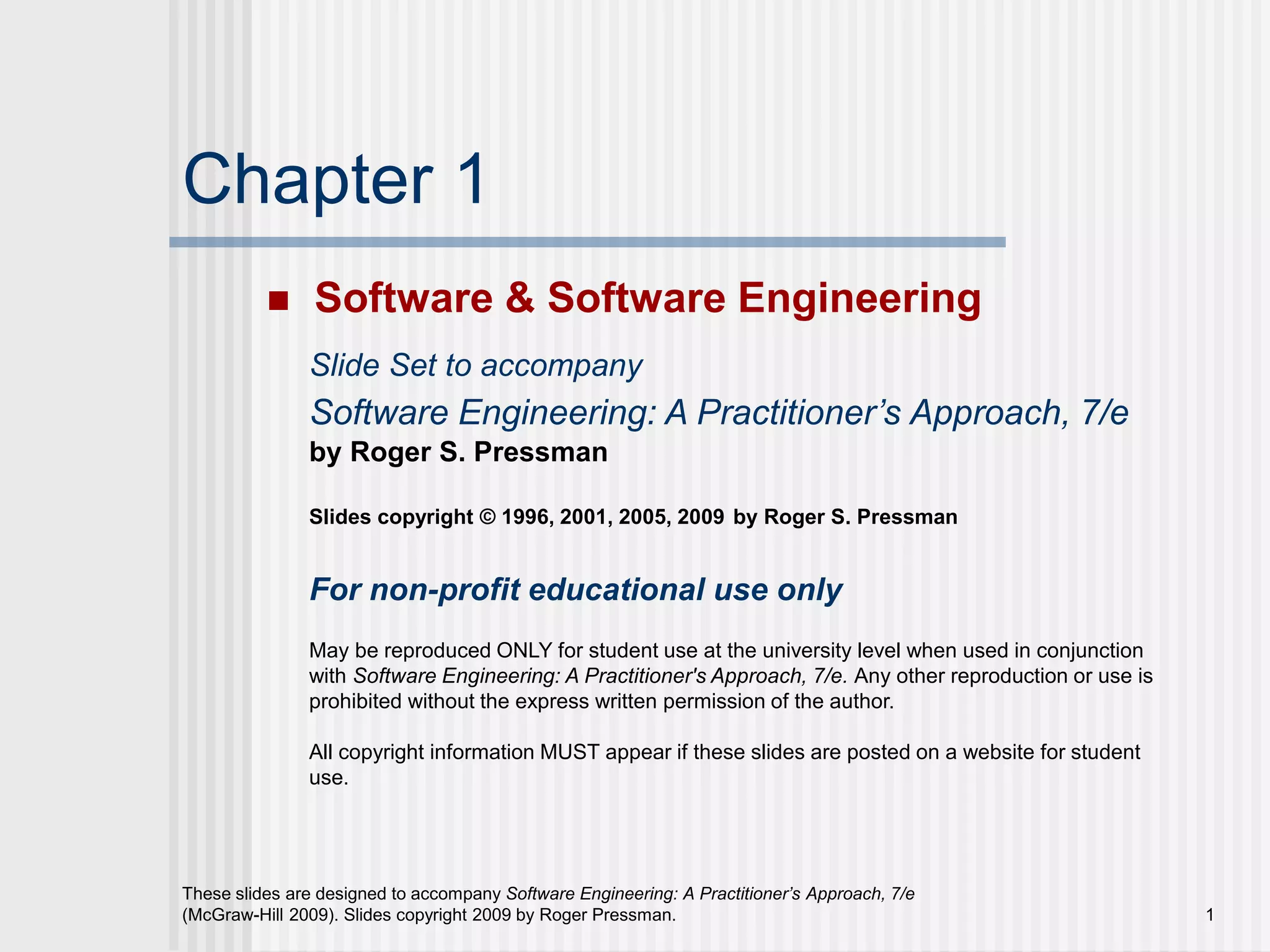 Chapter 01 Software Engineering Pressman Ppt Computer Software And Applications Computing