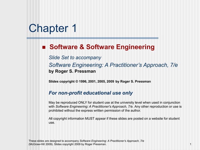 Chapter 01 Software Engineering Pressman Ppt Computer Software And Applications Computing