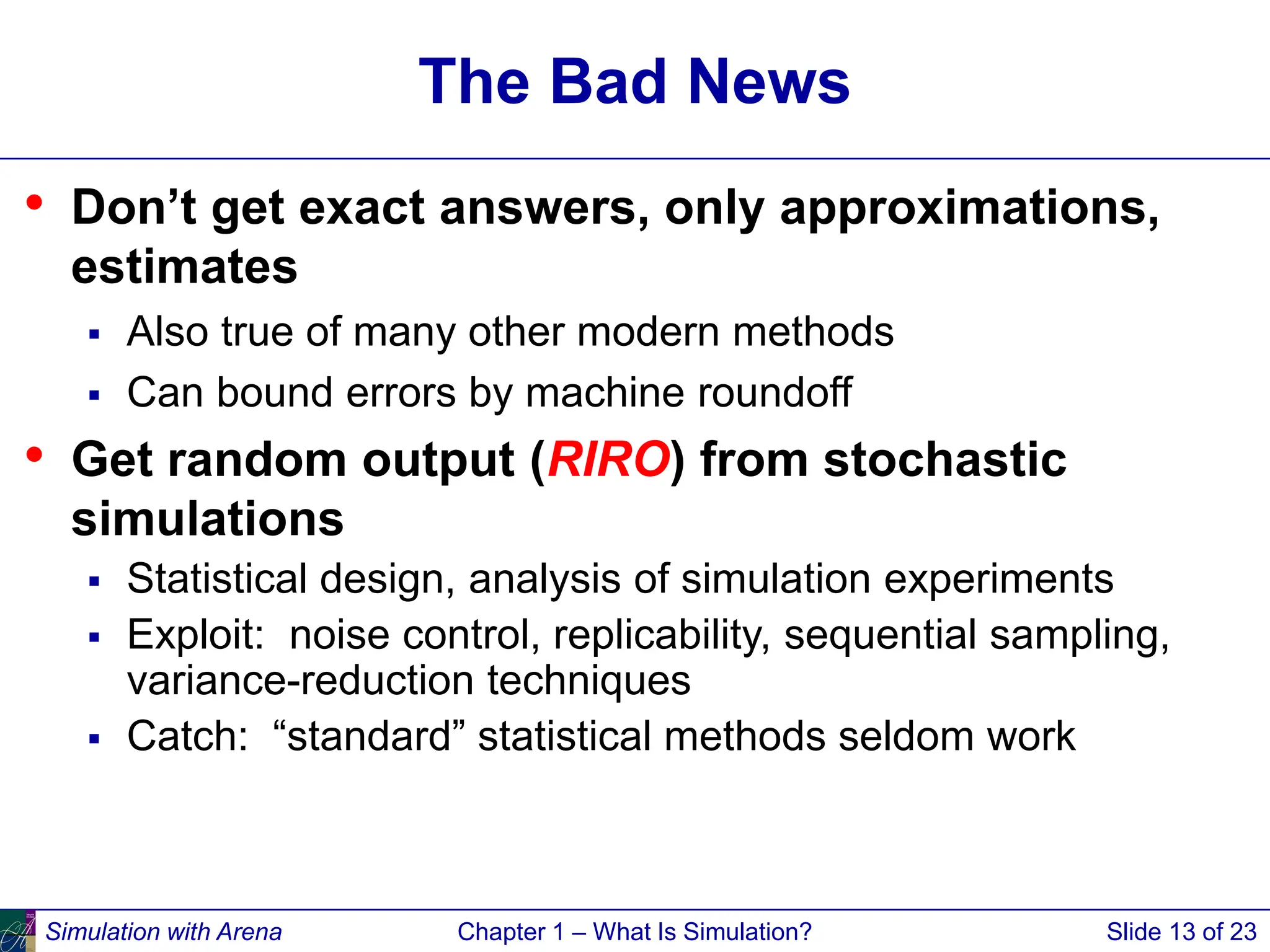 Simulation with ARENA Chapter 1: What is Simulation? | PPT