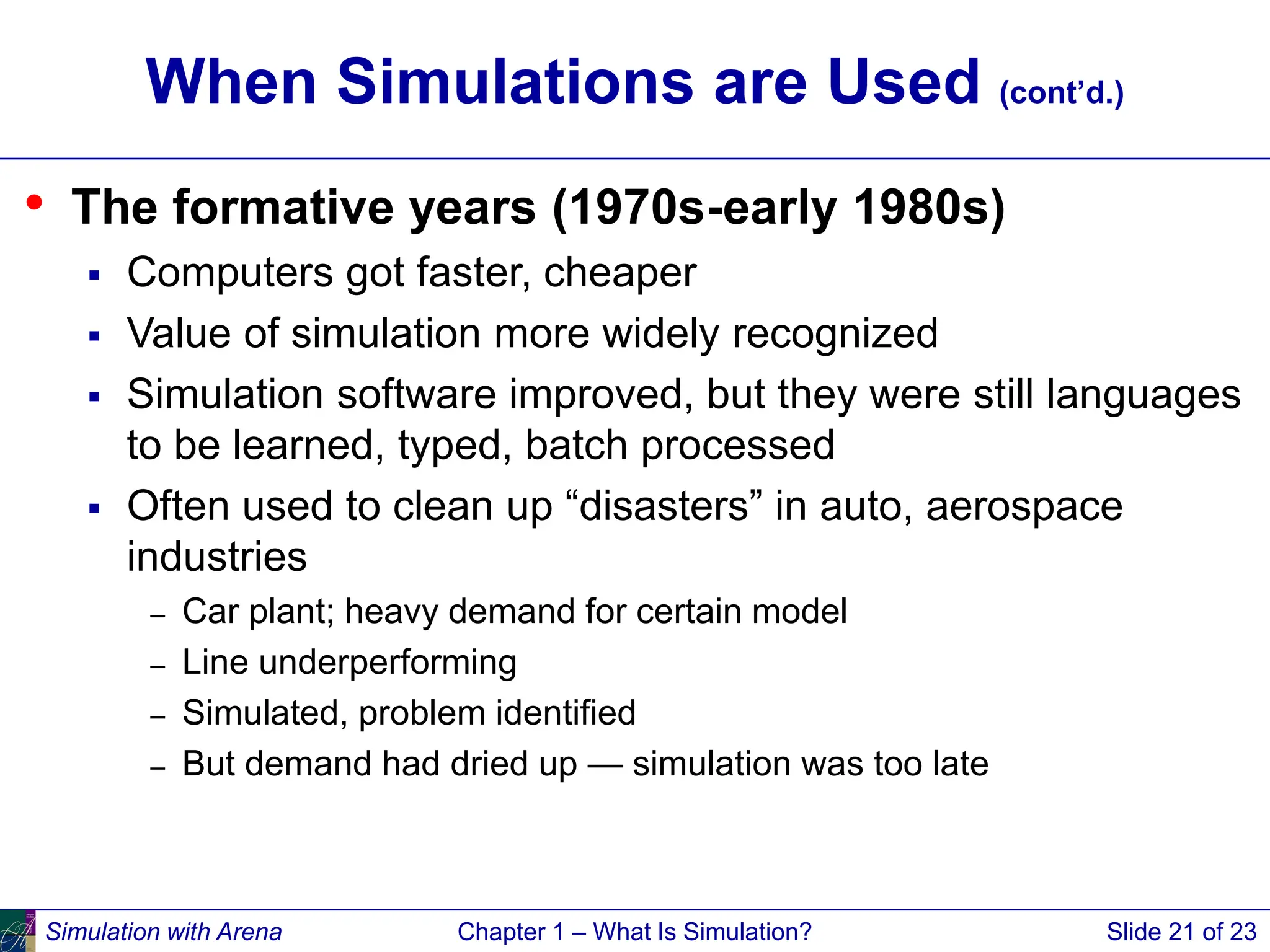 Simulation with ARENA Chapter 1: What is Simulation? | PPT