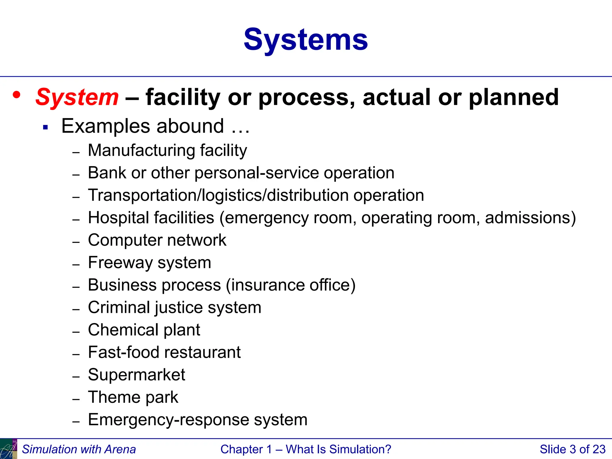 Simulation with ARENA Chapter 1: What is Simulation? | PPT