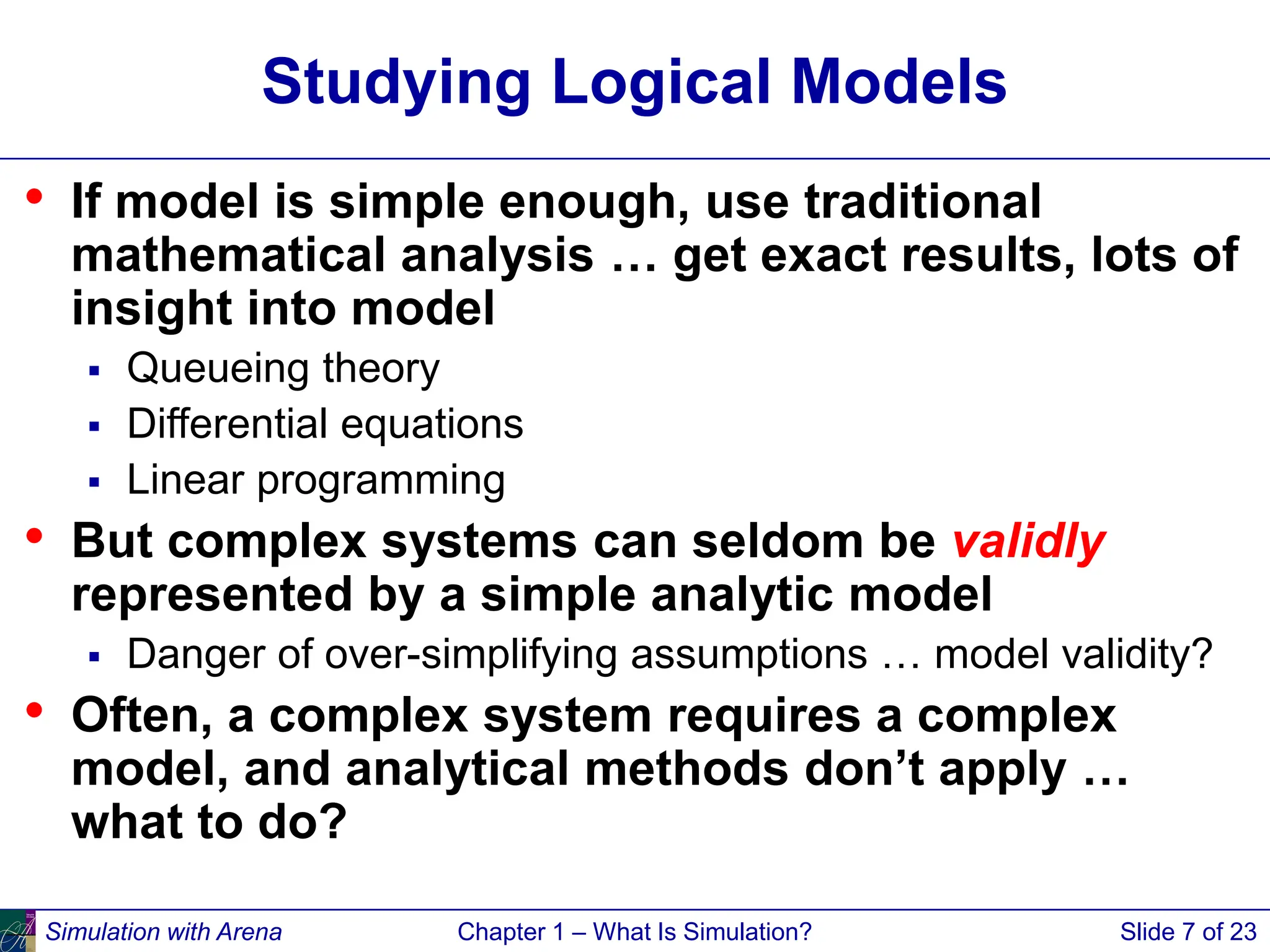Simulation with ARENA Chapter 1: What is Simulation? | PPT