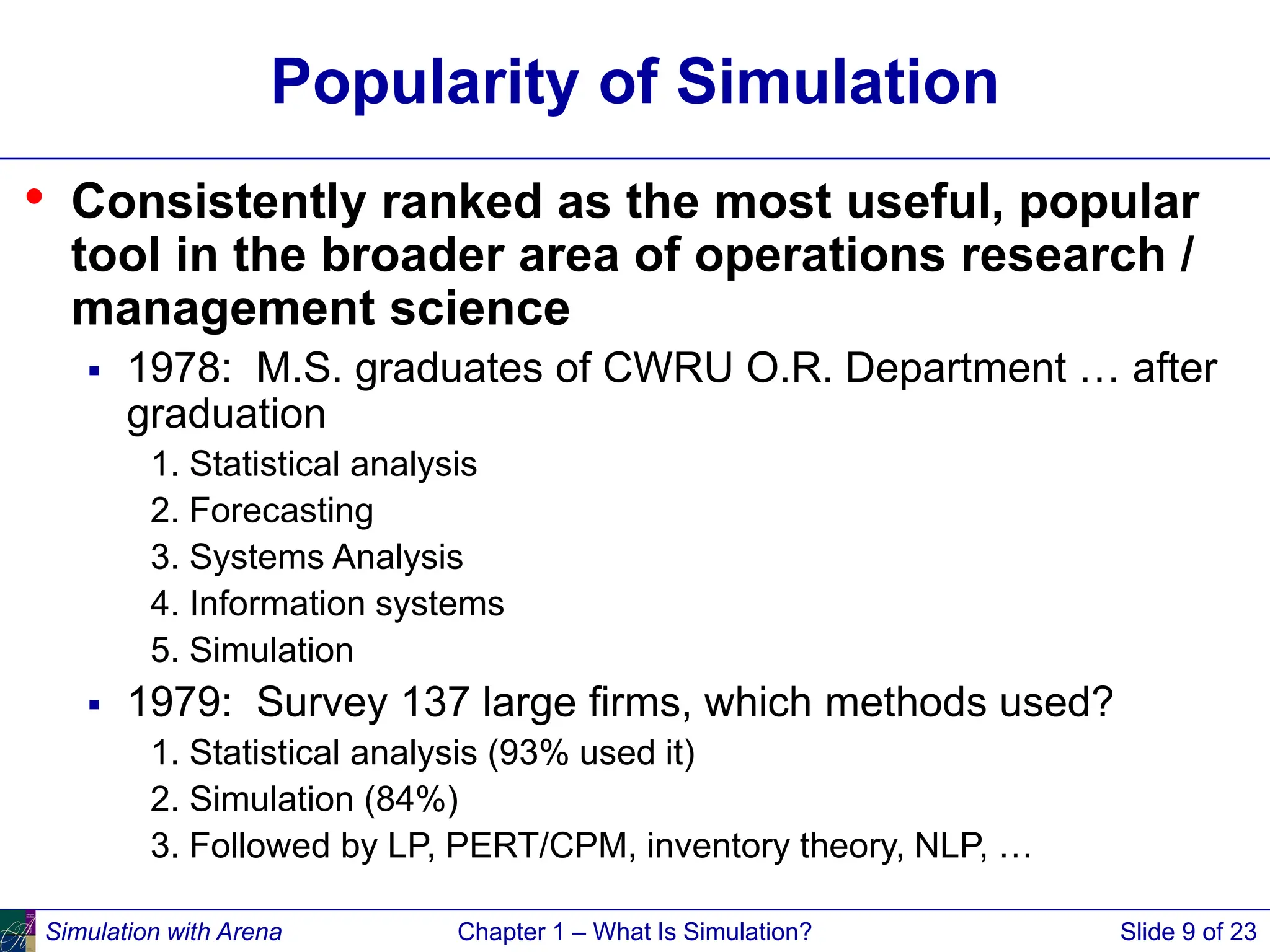 Simulation With Arena Chapter 1 What Is Simulation Ppt