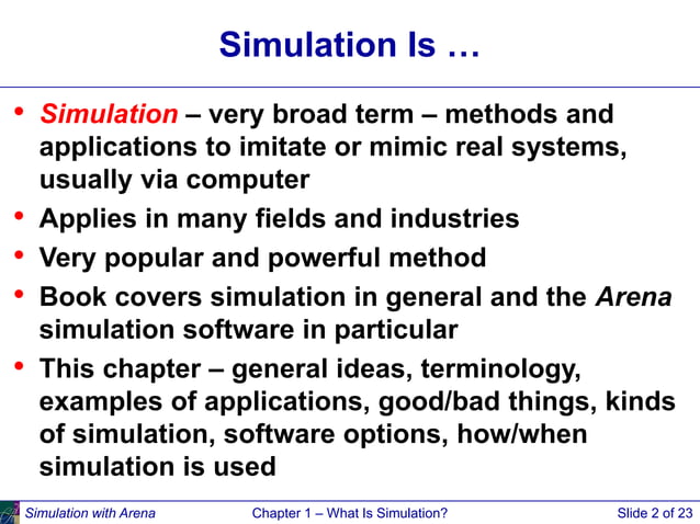 Simulation with ARENA Chapter 1: What is Simulation? | PPT