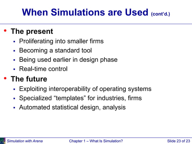 Simulation with ARENA Chapter 1: What is Simulation? | PPT