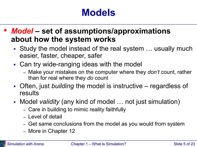 Simulation with ARENA Chapter 1: What is Simulation? | PPT