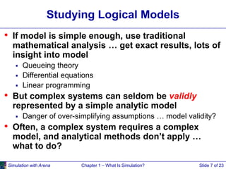 Simulation with ARENA Chapter 1: What is Simulation? | PPT