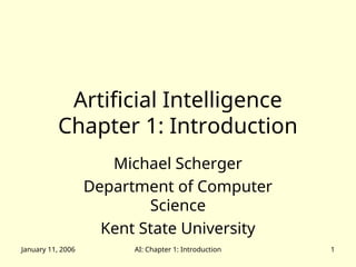 Artificial Intelligence Chapter 1: Introduction | PPT