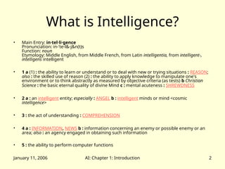 Artificial Intelligence Chapter 1: Introduction | PPT