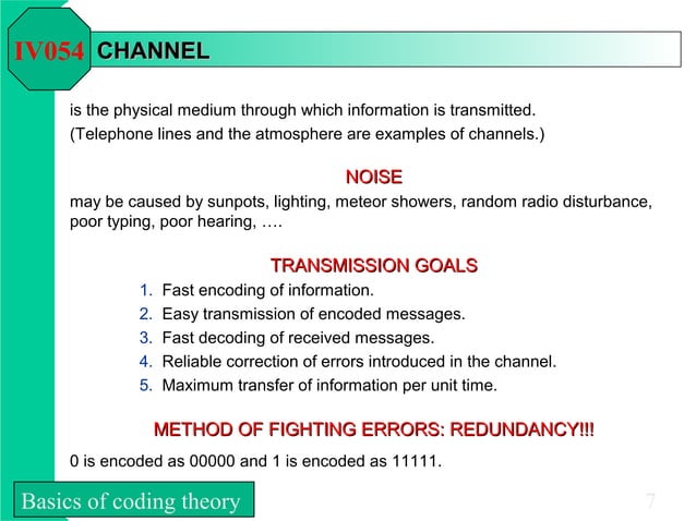 Basics of Coding Theory | PPT