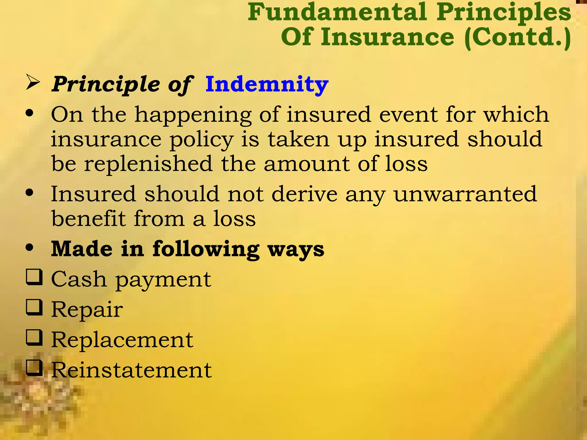 Chapter 01 concepts and principles of insurance | PPT