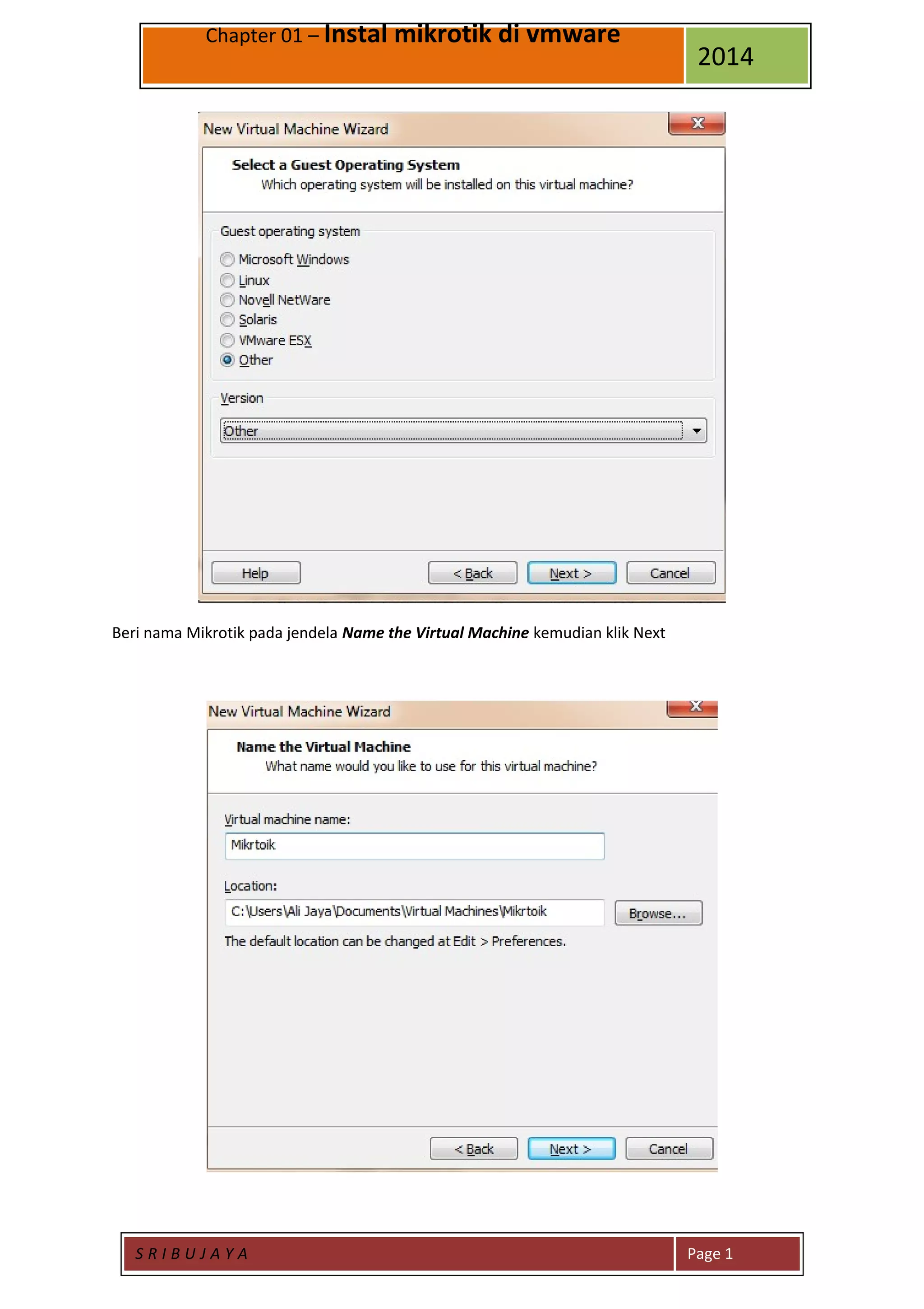 Chapter 01 instal mikrotik di vmware | PDF
