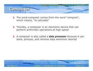 Computer Fundamentals Chapter 01 introduction | PPT