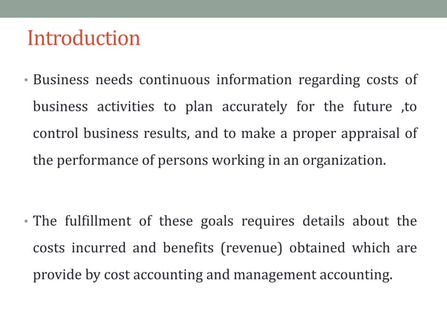 Chapter 01 introduction OF Cost Accounting | PPTX | Business Accounting ...