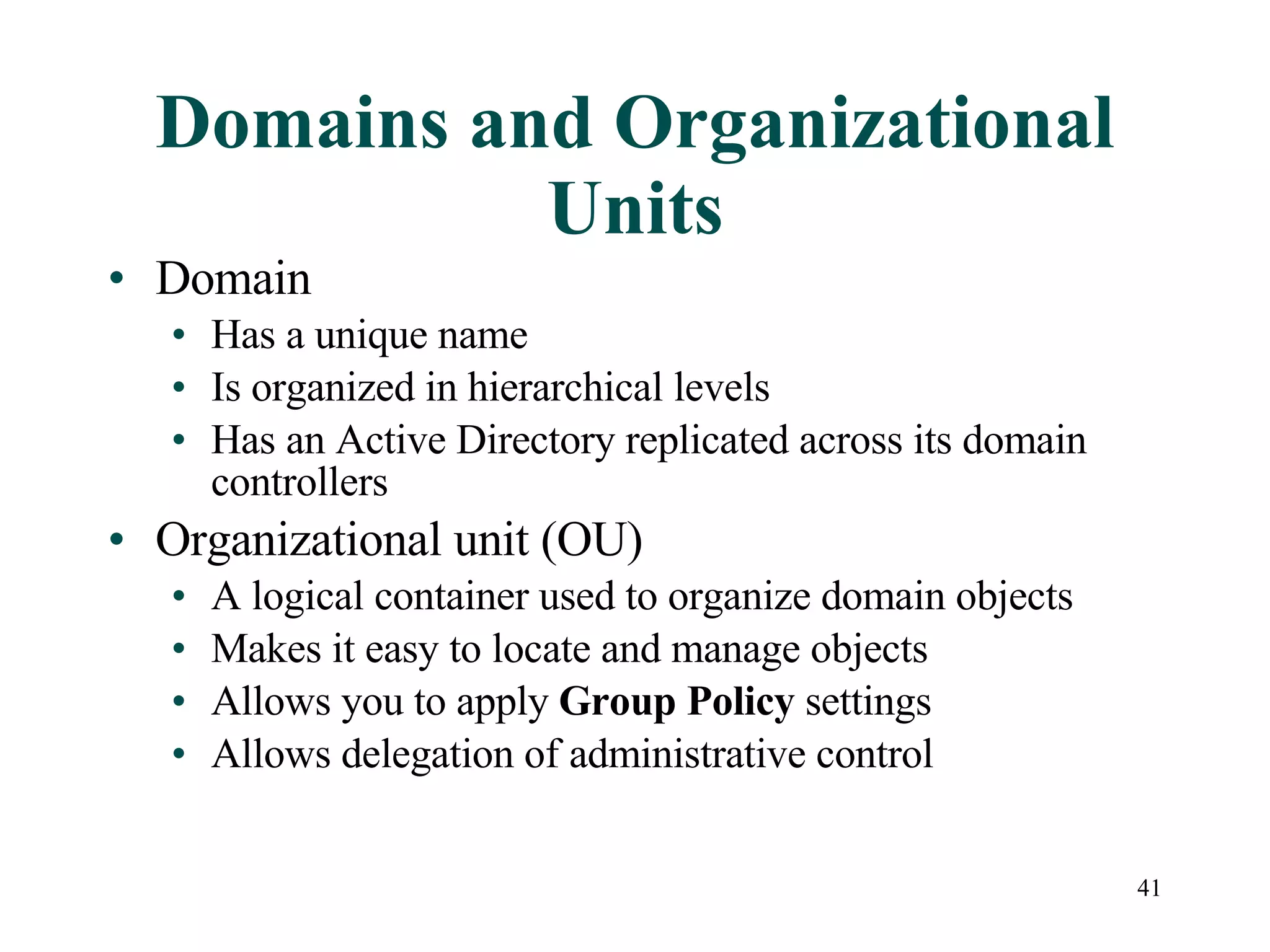 Chapter01 Introduction To Windows Server 2003 | PPT