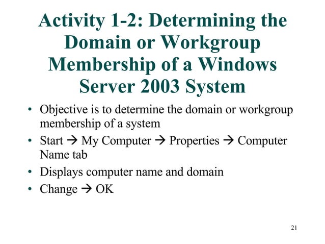 Chapter01 Introduction To Windows Server 2003 | PPT