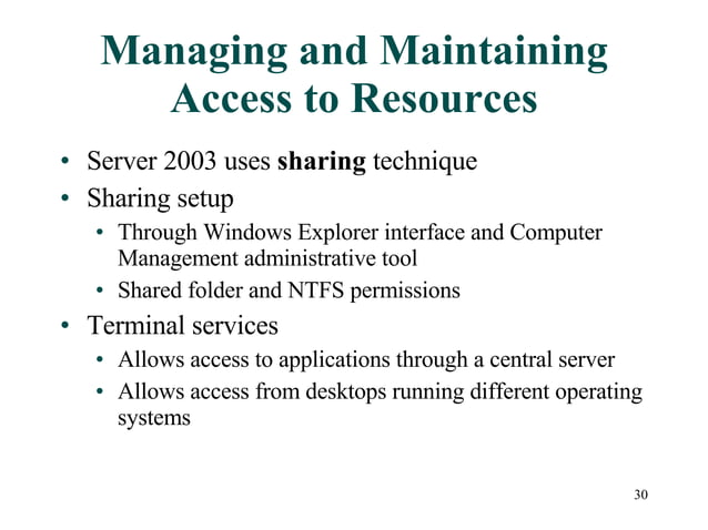Chapter01 Introduction To Windows Server 2003 | PPT