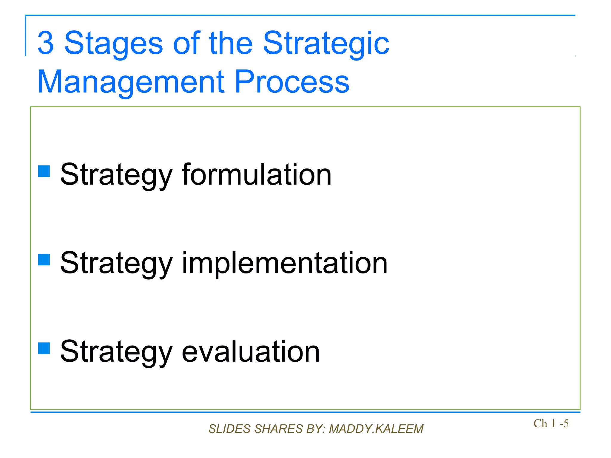 Strategic Management: Concepts & Cases CH:01 | PPT