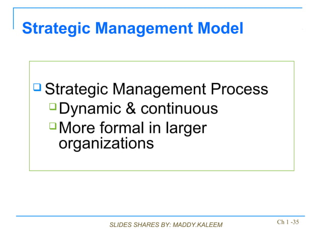 Strategic Management: Concepts & Cases CH:01 | PPT | Business Administration | Business