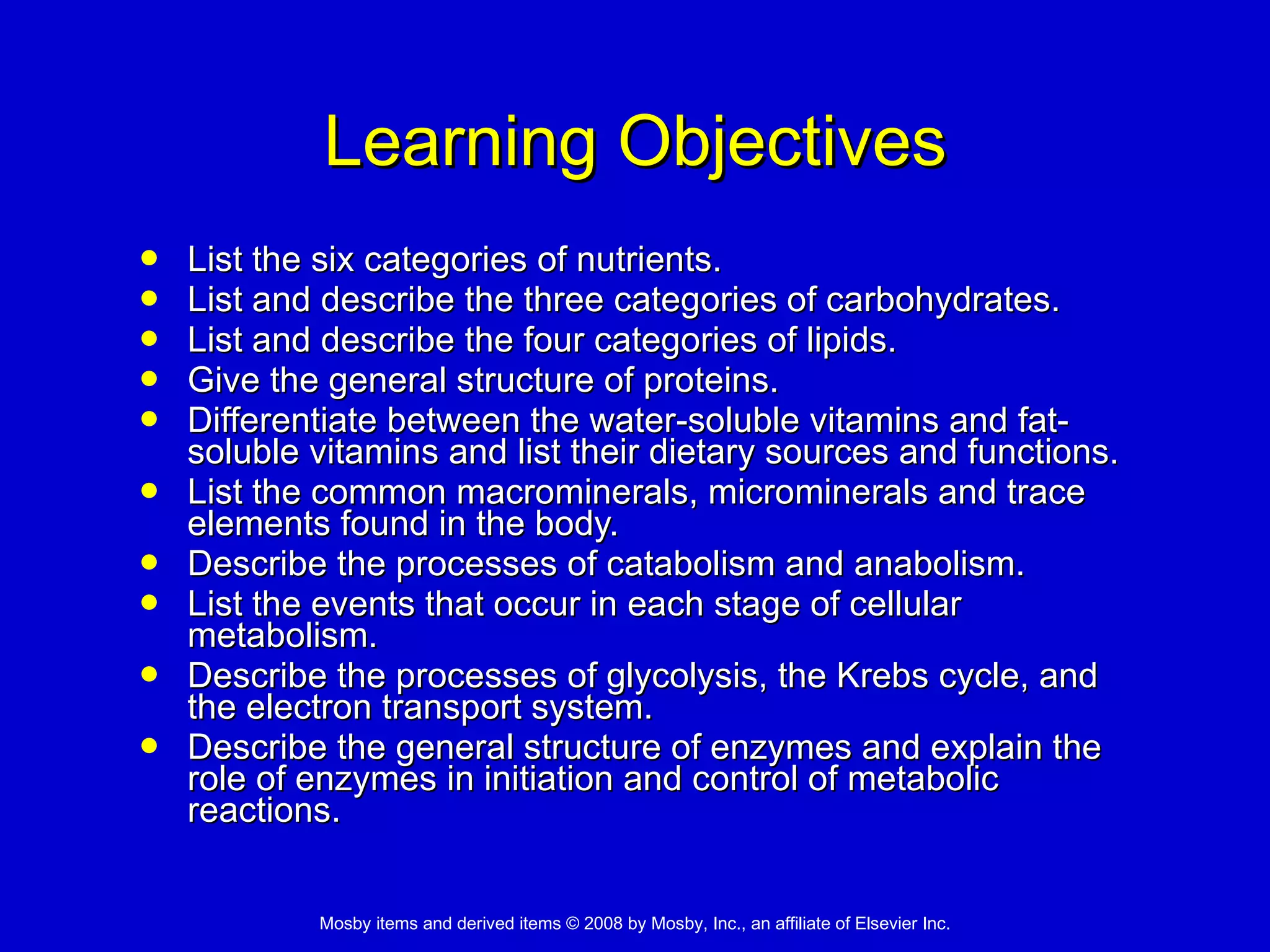 12. Nutrients and Metabolism | PPT