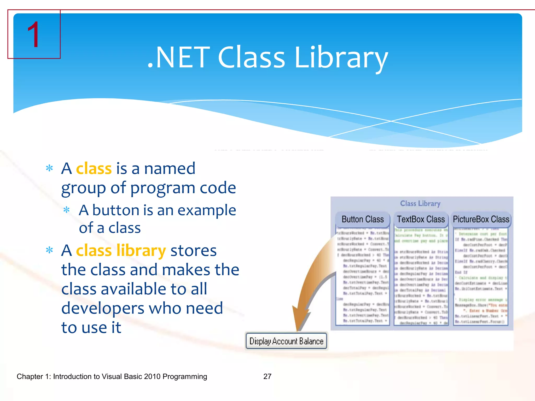Chapter 1 — Introduction to Visual Basic 2010 Programming | PPTX