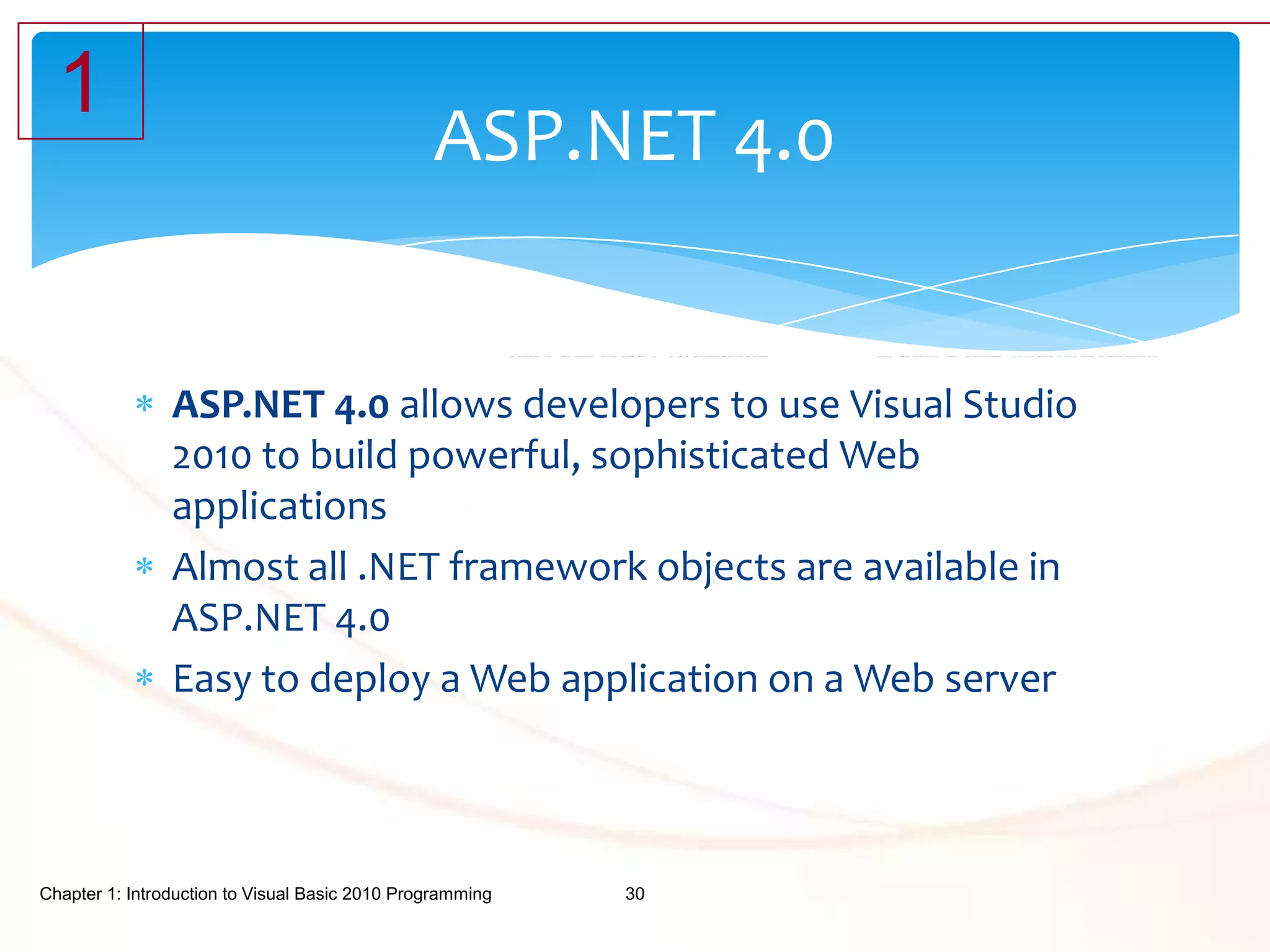 Chapter 1 — Introduction to Visual Basic 2010 Programming | PPTX