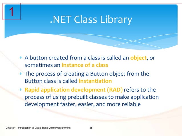 Chapter 1 — Introduction to Visual Basic 2010 Programming | PPTX