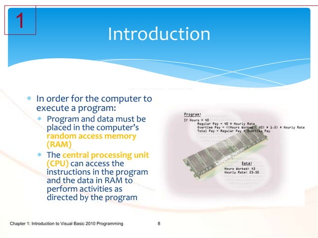 Chapter 1 — Introduction to Visual Basic 2010 Programming | PPTX